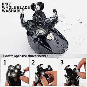 Head Shaver Upgrade 6 in 1 Head Shavers for Bald Men Men's Electric Head Shavers Cordless Flex Series Grooming Kit for a Perfect Bald Look,Waterproof and Rechargeable