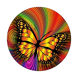 Cell Phone Button Pop Out Holder for Hand Butterfly Rainbow PopSockets PopGrip: Swappable Grip for Phones & Tablets