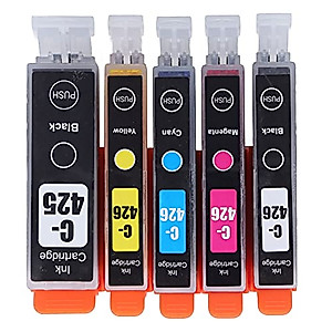 Hilitand Multi Colors Inkjet Cartridge ABS Housing Printer Ink Cartridges Smoothly Ink Output Inkjet Cartridge for Printer Part Replacement (BK BK C M Y 5 Colors)