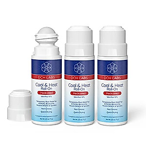 DCH Labs Cool & Heat Roll-On Pain Relief for Arthritis, Backaches, Muscle Strains, and Sprains - 2.5 oz (3-Pack)