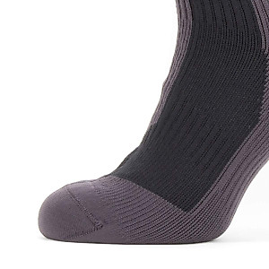 SEALSKINZ Unisex Waterproof Extreme Cold Weather Mid Length Sock, Black/Grey/White, Large