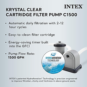 Intex 26729EH 16 Foot by 48 Inch Clearview Prism Frame Above Ground Swimming Pool with Filter Pump, Easy Set Up and fits up to 6 People