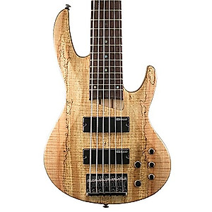 ESP LTD B-206SM Spalted Maple 6-String Bass Guitar, Natural Satin