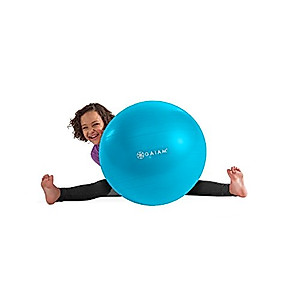 Gaiam Kids Balance Ball - Exercise Stability Yoga Ball, Kids Alternative Flexible Seating for Active Children in Home or Classroom (Satisfaction Guarantee), Blue, 45cm