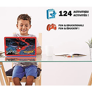 LEXiBOOK Disney Marvel Spider-Man - Educational and Bilingual Laptop French/English - Toy for Child Kid (Boys & Girls) 124 Activities, Learn Play Games and Music- Blue/Red, JC598SPi1
