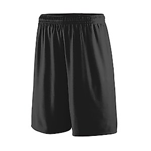 Augusta Sportswear Youth Training Shorts: 9-Inch Inseam for Teens, Athletic Workout Gym Clothes, Black, Large