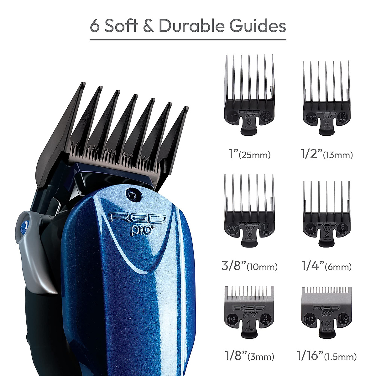 Red Pro Titanium Hair Clipper Made in USA from Imported Parts, Carbon-Steel Blade