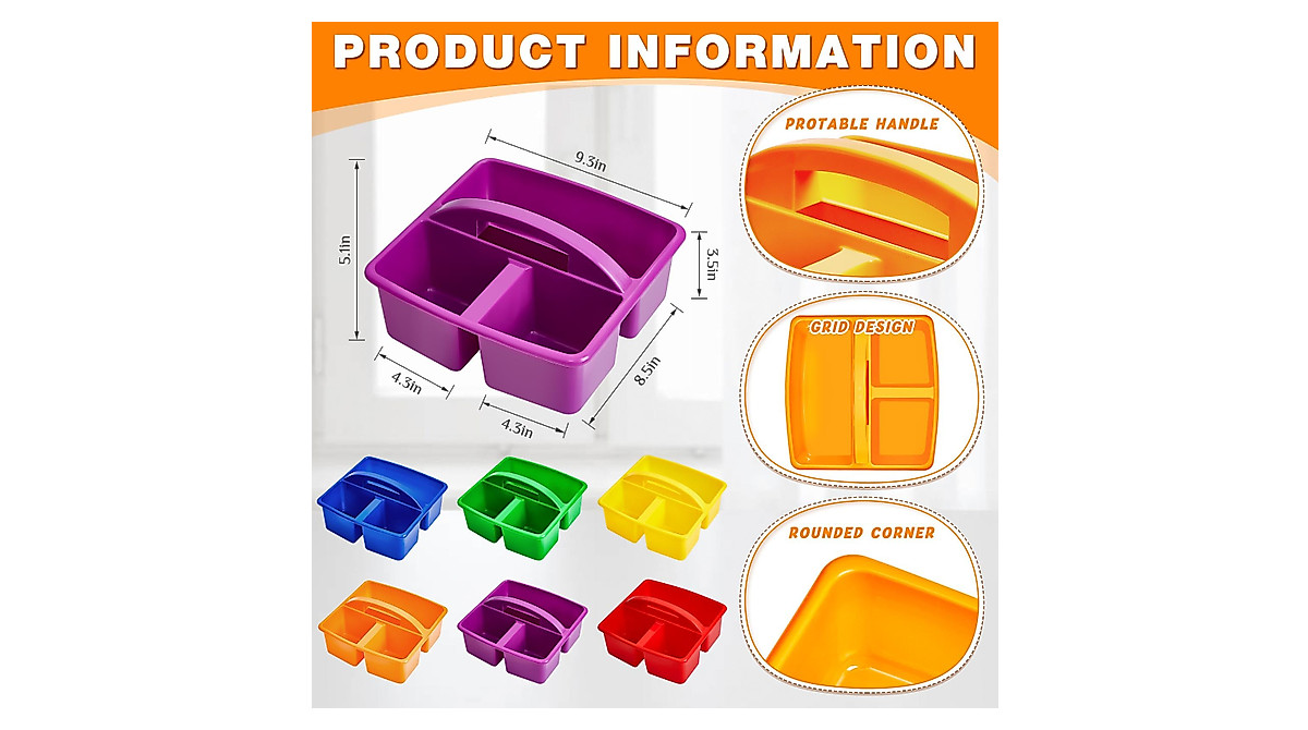Thyle 12-Piece Classroom Storage Caddy Set