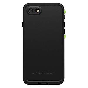 LifeProof iPhone SE (2nd gen - 2020) and iPhone 8/7 (NOT PLUS) FRĒ Series Case - NIGHT LITE (BLACK/LIME), waterproof IP68, built-in screen protector, port cover protection, snaps to MagSafe