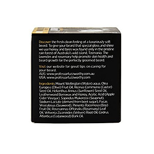 Beard Care Kit Professor Fuzzworthy Beard Conditioner Balm & Best Beard Shampoo Bar - All Natural Chemical Free - Organic Essential & Kunzea Oils - Tasmania Australia