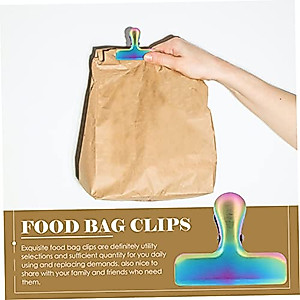 IMIKEYA 6pcs Stainless Steel Flat Clip Food Clips Fresh-keeping Clip - Bag Clips Potato Chip Clip Bag Clamp Useful Sealing Bag Laundry Hanging Clip Practical Sealing Bag Snack