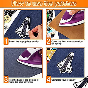 NICEVINYL Embroidered Iron-on Patches Applique: 72Pcs Random Assorted Decorative Patches Iron on/Sew on for Clothing Accessories