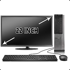 Dell Optiplex 7010, Intel Quad Core i5 3.2-GHz, 16 GB Ram, 2 TB HDD, 22 LCD, DVD, WiFi, Keyboard, Windows 10 in œProin (Renewed)
