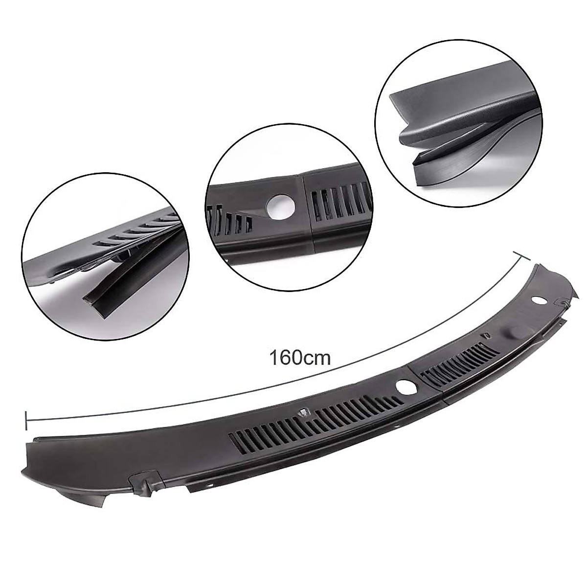 PIT66 2Pcs Windshield Wiper Cowl Vent Grille Grills Panel Hood Compatible with 99-04 Ford Mustang GT SVT