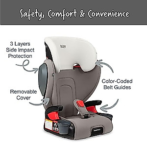 Britax Highpoint Backless Belt-Positioning Booster Seat, SafeWash Gray Ombre
