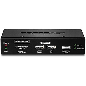TRENDnet KVM Extension Kit, Extend Keyboard/Video/Mouse Controls, up to 100 Meters (328 ft.), Hot-Keys, Transmitter, Receiver, PS/2, VGA, TK-EX4