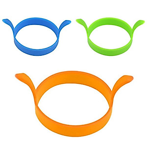 EXCBIOZ Round Frying Rings Nonstick Heat Resistant Enjoy Breakfast Sandwiches For Cooking Lover Cooking Fried Eggs, orange
