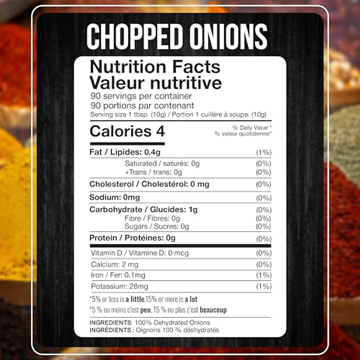 Fresh Finest Bulk Spices Commercial and Home Cooking 2 LB Dehydrated Chopped Onion Flakes Bulk, Dried Onion For Soups, Stews, Vegetables, Dehydrated onions Perfect for emergency food supply