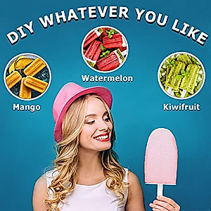 Silicone Popsicle Molds 10-cavity, DIY Ice Pop Mold for Kids Adult Teens, BPA Free Ice Cream Molds for Party Yogurt Juice Smoothies Sticks