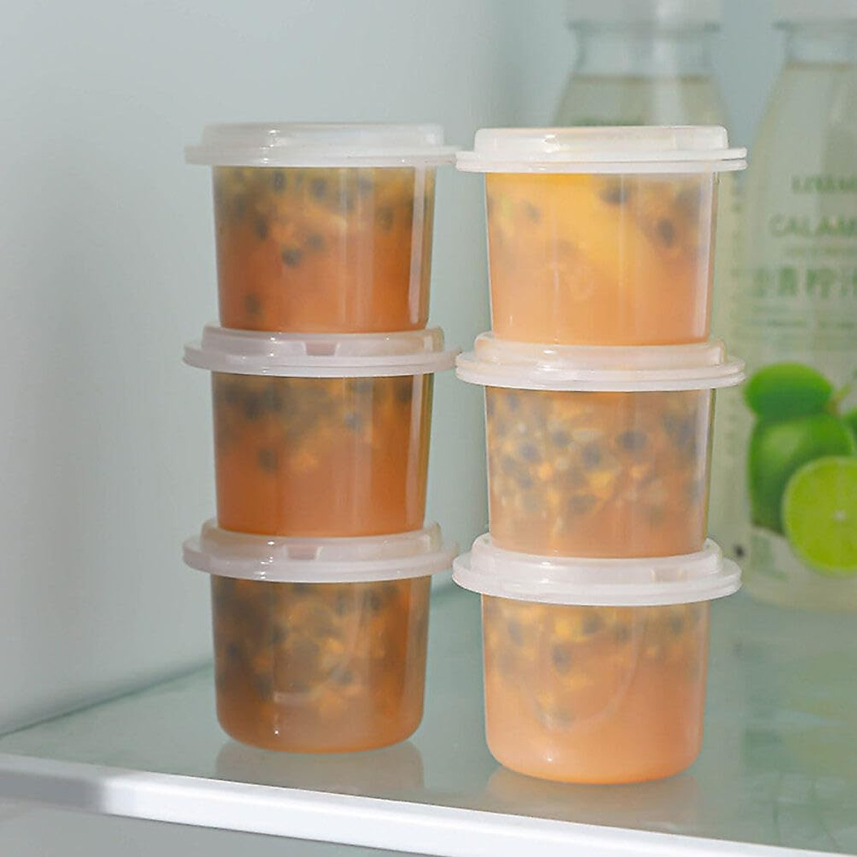 Kichvoe 6pcs Plastic Ice Bucket Ice Making Cup Reusable Shaved Ice Molds Ice Bowl Containers Mold Snow Cone Machine Refillable Making Model with Lid-2.1 * 1.7Inch