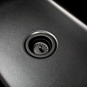 SinkSense 3.5" Basket Strainer Drain with Post Style Basket, Matte Black