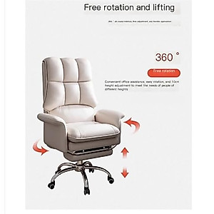 Home Office Desk Chairs, Swivel Chair Office Chairs, Ergonomic Office Chair, Home Office Desk Chairs, Computer Chair Sofa Chair Comfortable Bedroom Swivel Lift Leather Seat (Color : White Pedal)