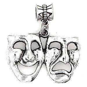 It's All About...You! Comedy Tragedy Mask Theater Drama Acting Actors Actress Broadway Musical Director Drama Teacher Gift Dangling European Bead Charm 90Ad