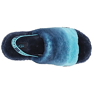 UGG K Fluff Yeah Gradient Slipper, Blue Combo, 5 US Unisex Big Kid