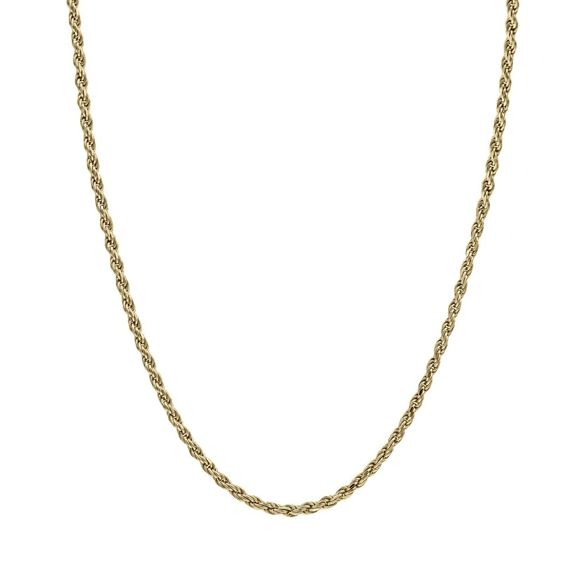 Honolulu Jewelry Company 14K Real Solid Yellow Gold 1mm Rope Chain Necklace Lobster Clasp - 20 Inches