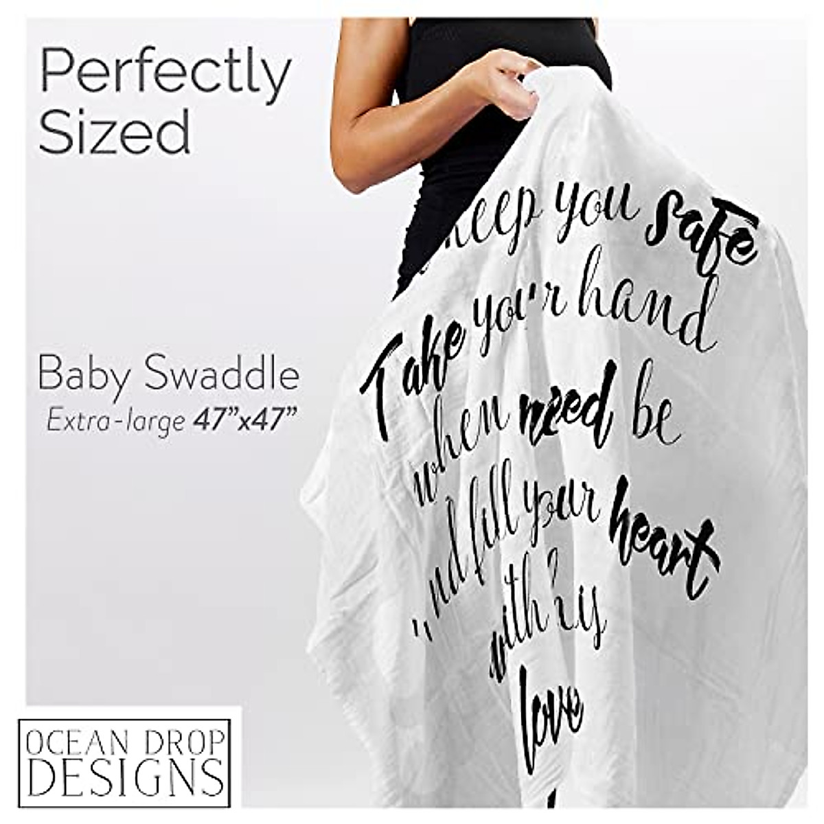 Ocean Drop Designs Muslin Swaddle Blankets - Baby Gifts for Boys & Girls - Gender Neutral Christian Newborn Gifts