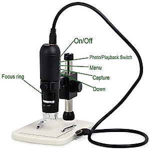Mustcam 1080P Full HD Digital Microscope, HDMI Microscope, 10x-220x Magnification, to Any Monitor/TV with HDMI-in, Photo Capture, Micro-SD Storage, PC Supported