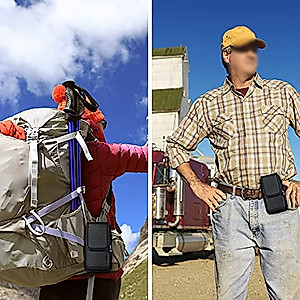 COANJIUO Phone Holster fits iPhone 14 11 12 13 Pro Max 8 7 6 Plus Samsung Galaxy S21 S20 FE Plus Ultra S10e S9 A32 A12 A13 A11 A10e A02S Nylon Cell Pouch Zipper Storage Pocket Holder