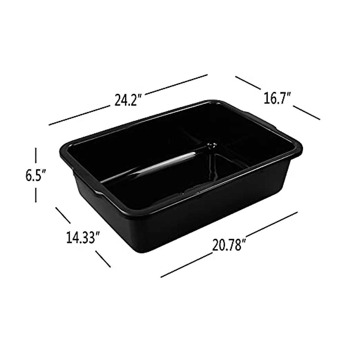 Pekky 32L Large Commercial Bus Box, Wash Basin Tub, Black, 4 Pack