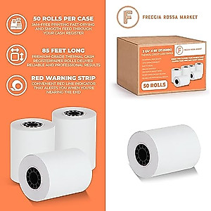 2 1/4" X 85' Thermal Credit Card Paper 50 Rolls Per Box for Use in Some Verifone, Omni, Hypercom and First Data, BPA Free