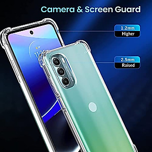 KIOMY Motorola Moto G Stylus 5G 2022 Clear Case with 2pcs Tempered Glass Screen Protectors Hybrid Anti Yellow Hard PC Panel with Flexible TPU Frame Shockproof Bumper Protection Ultra Transparent Cover