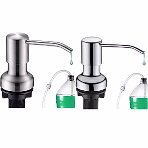 Soap Dispenser for Kitchen Sink, Built in Sink Soap Dispenser, Stainless Steel Kitchen Soap Pump Head with Bottle and 47" Extension Tube Kit