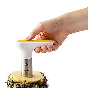 Chef'n Twist'n Core Pineapple Corer Tool, Double Edged Blade, Yellow