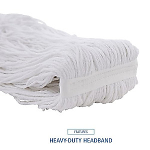 Boardwalk BWK2032RCT No. 32 Rayon Cut-End Wet Mop Head - White (12/Carton)