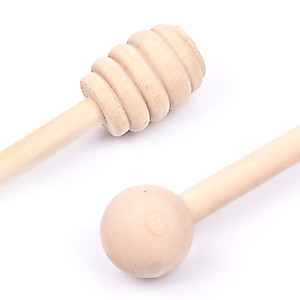 24 Pack Mini Wooden Honey Dipper Sticks, 4 Inch Mini Honey Stirrer Stick, for Honey Jar Dispense Drizzle Honey and Wedding Party Gift