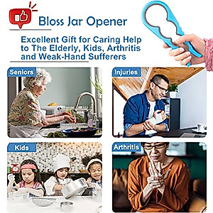Bloss Anti-skid Jar Opener Jar Lid Remover Rubber Can Opener Kitchen Grippers To Remove Stubborn Lids, Caps and Bottles Great Kitchen Gadgets For Small Hands or Seniors,Blue