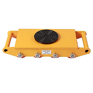 8T Machine Skates with Handle, 26400lbs Heavy Duty Machinery Mover Dollies, 8 Wheels Dolly Skate Roller with 360° Rotation Cap, Yellow Machinery Moving Skate for Industrial Moving Equipment