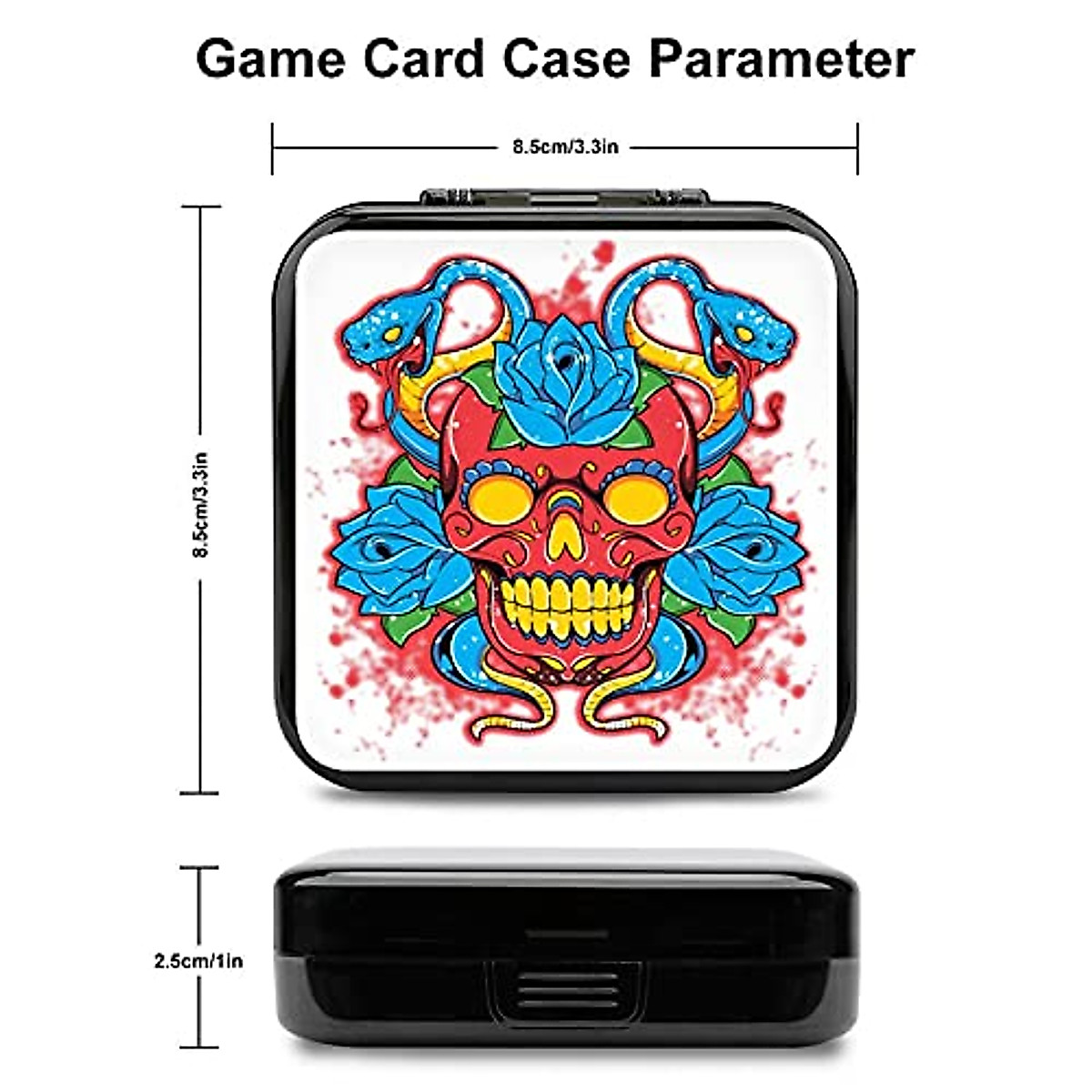 QQWWE Material 12-24 Game Console Cassette Box Card Slot Hard Shell Protection Storage Portable Compact Accessories Printing Pattern Durable and Strong