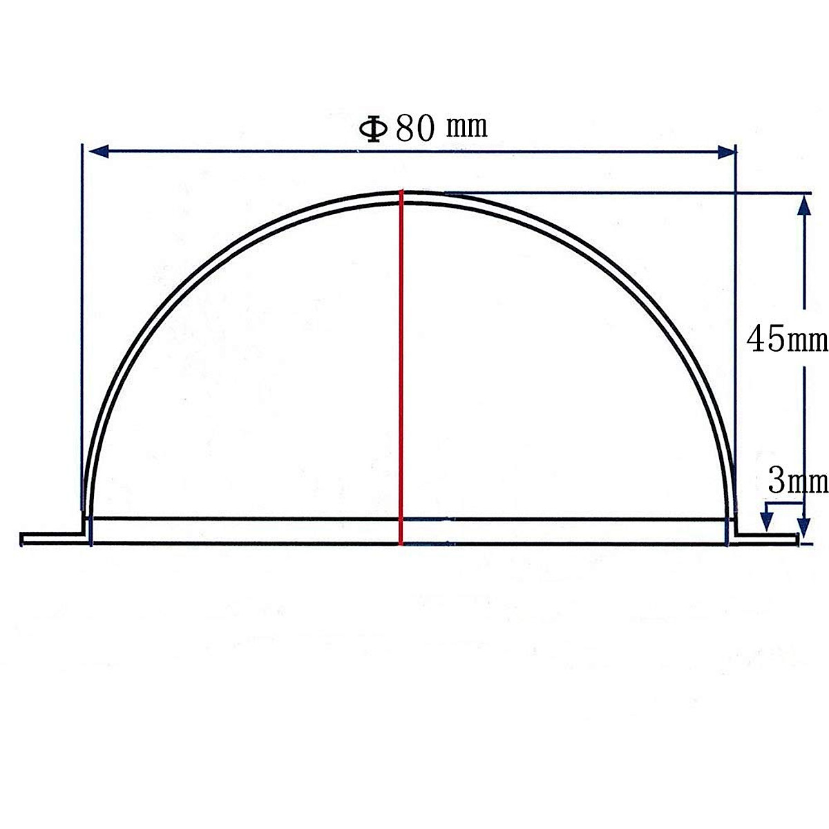 Ricrrover Diameter 3.15inch/80mm w/ 4 Holes Clear Acrylic Flange Plastic Hemisphere Indoor/Outdoor CCTV Replacement Clear Dome Camera Cover Security Dome Camera Housing