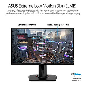 ASUS VG248QG 24" G-SYNC Gaming Monitor 165Hz 1080p 0.5ms Eye Care with DP HDMI DVI,Black
