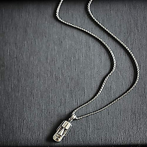 PAMTIER Men's Stainless Steel Easter Island Stone Statue Pendant Necklace Vintave with Chain