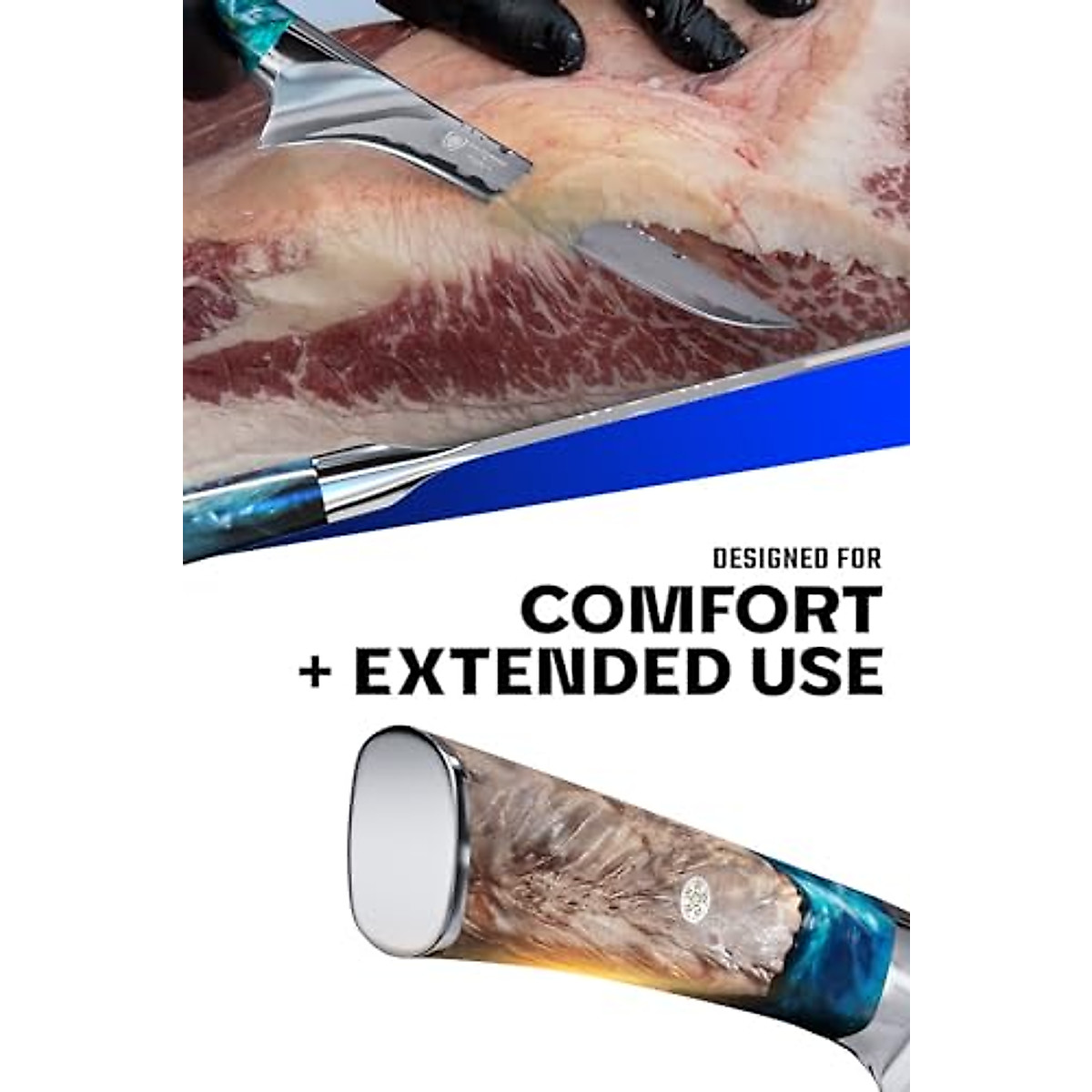 Dalstrong Boning Knife - 6 inch - Valhalla Series - 9CR18MOV HC Steel - Celestial Resin & Wood Handle - Fillet Knife, Meat Cutting, Carving, Bone, Trimming, Deboning - Kitchen Knife - Leather Sheath