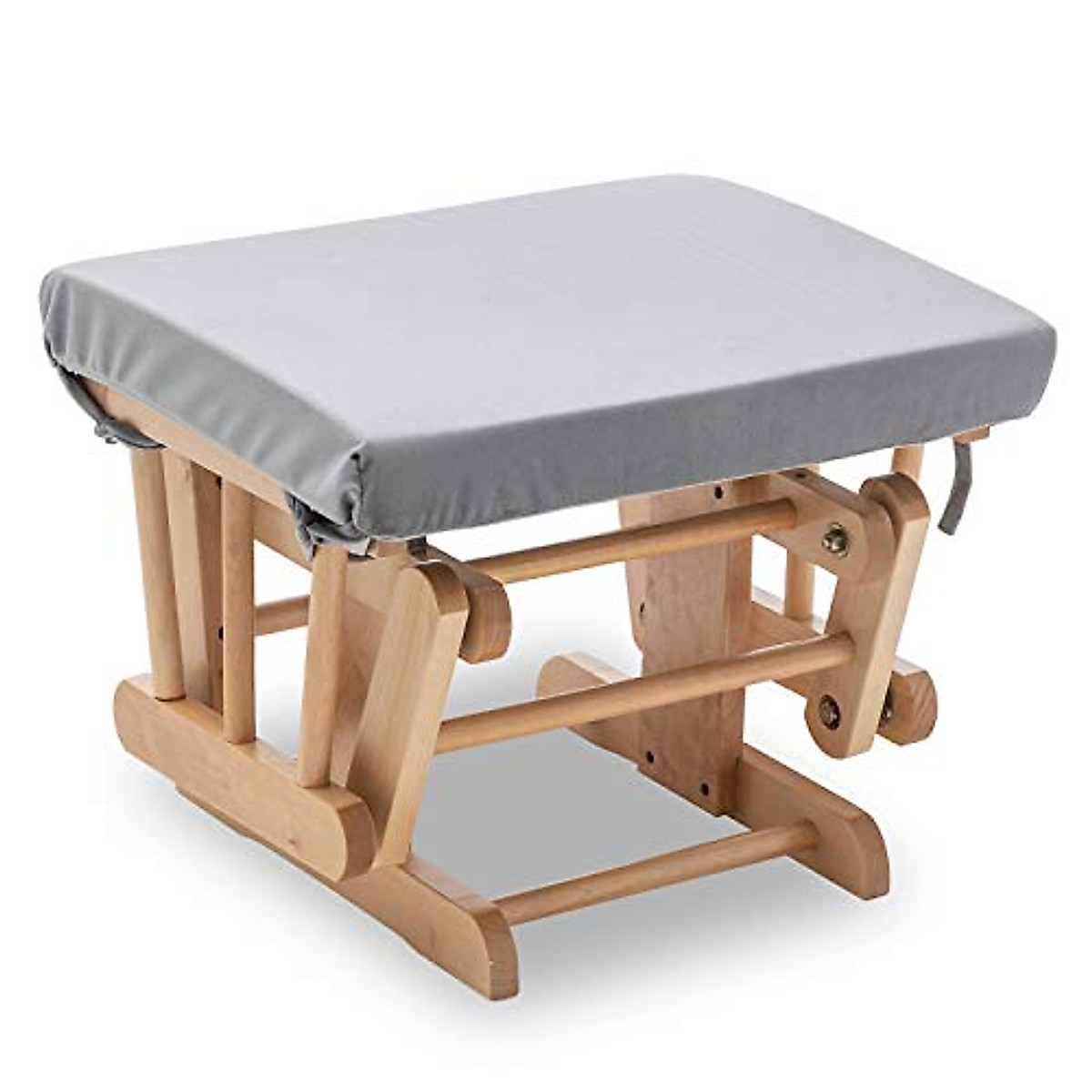 Paddie Glider Rocker Replacement Cushions with Storage Velvet Washable Non Slip for Glider Rocking Chair, 5PCS, Light Grey