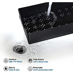 2 Pack Under Sink Organizers and Storage with Sliding Drawer, 2 Tier Bathroom Organizer Under Sink, Kitchen Under Cabinet Organizer Bathroom Sink Organizer with Hooks and Cups, Modern Black