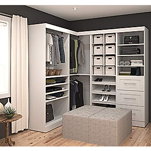 Bestar Pur Walk-in Closet Organizer in White, 83W