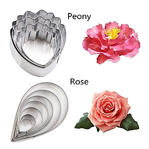 7set Stainless Steel Gum Paste Fower Cutter Set Fondant Flower Leaves Cutter Sugarcraft Cookie Cutter DIY Making Tools for Cake decorating Making Tools for Cake decorating